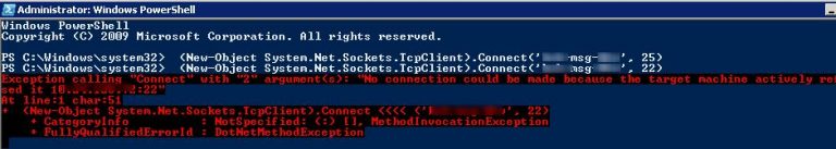 Проверка открытых портов с помощью Powershell Windows для системных