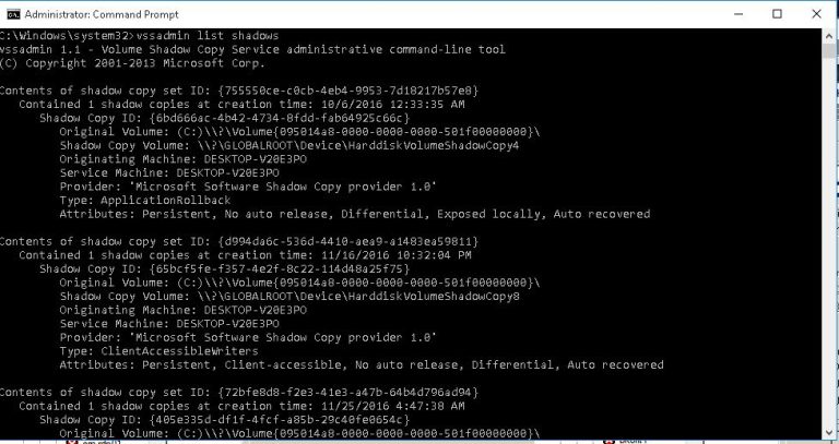 Vssadmin — удаление теневых копий | Windows для системных администраторов